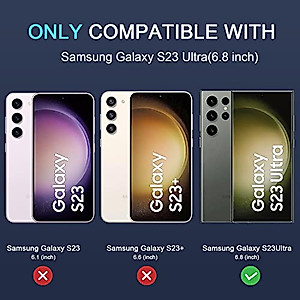 CASEJEEN for Samsung Galaxy S23 Ultra Case,Heavy Duty Shockproof Full Body Protective Phone Cover,Built in Slide Camera Lens Cover+Finger Ring Stable Kickstand,Dark Green