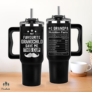 My Favorite GrandChild Gave Me This Cup Tumbler 40Oz - Father Day, Christmas Gift Grandpa, Grandpa Birthday Gifts from Grandkids, Granddaughter, Grandson, Kids - Grandfather Mug, Present for grandpa