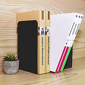 Jekkis 16pcs Bookends Metal Black Book End for Shelves Heavy Duty Bookend Tall Bookends Library Book Supports Shelf Holder, Office Home, 8 Pair