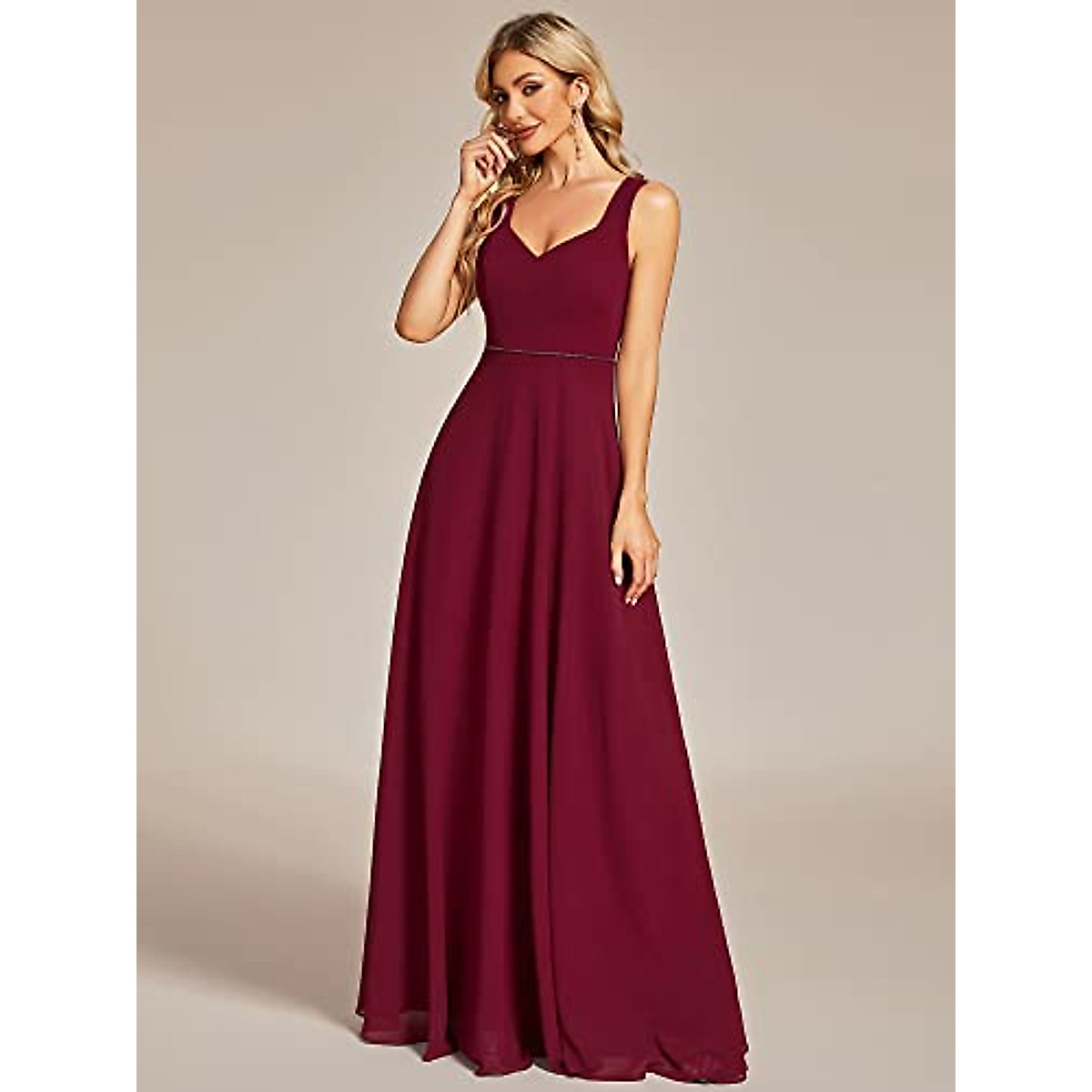 Ever-Pretty Women's Sweetheart Chiffon Sleeveless Chiffon Bridesmaid Dress Burgundy US4