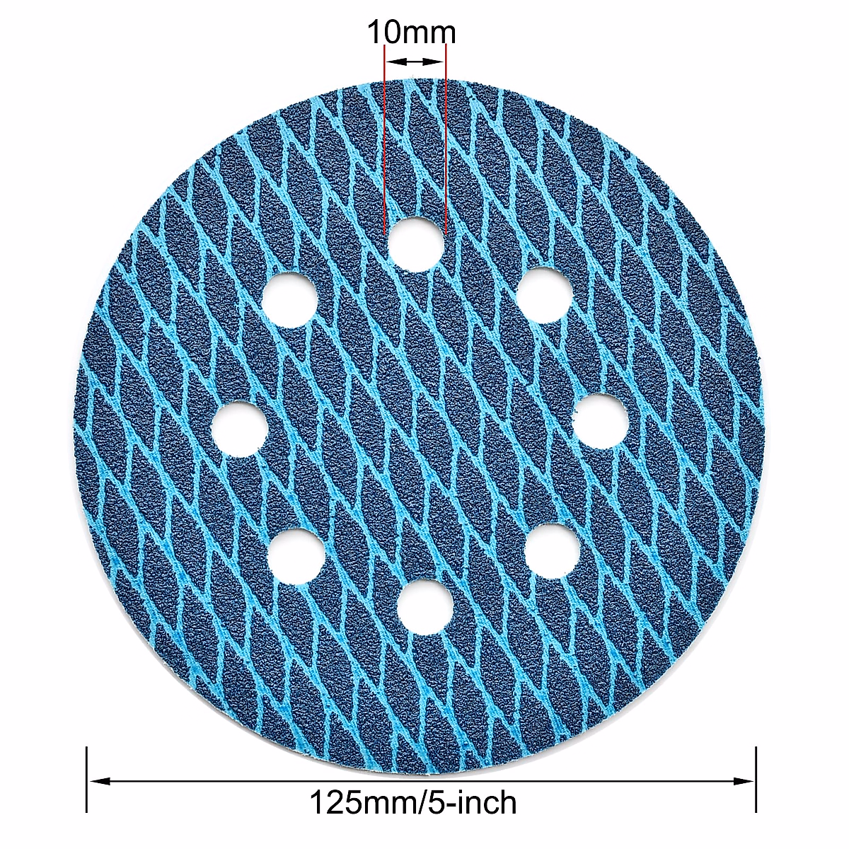 Aiyard 5-Inch 8-Hole Diamond Shape Sanding Discs, 60/80/120/150/180/240/320/400 Assorted Grits Hook and Loop Sandpaper, 80-Pack