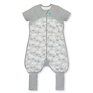 Love to Dream Organic Toddler Wearable Blanket w/Footies (12-24 Mo), Super Soft Sleeping Suit, 1.0TOG Grey