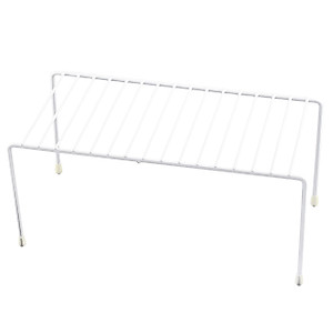 YBM HOME White Wire Cabinet Helper Shelf Organizer and Storage Rack Helper for Kitchen, Expandable Kitchen Counter and Cabinet Shelf (1, 11" L x 5" W x 5" H)