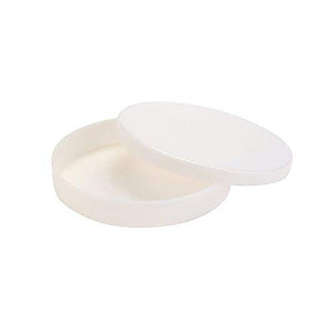 Pioneer Plastics 170CHIPS White Round Plastic Container, 6" W x 1" H, Pack of 4