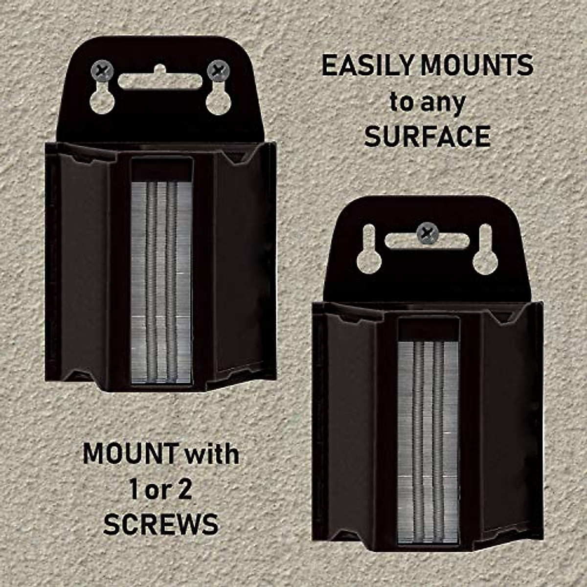 CANOPUS Utility Knife Blades Dispenser with Retractable Utility Knife, Heavy Duty Single Edge Sharp Razor Blades, Made in USA, Pack of 100