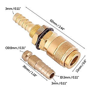Akozon Water Cooled & Gas Adapter Quick Hose Connector Fitting for MIG TIG Welder Torch(Brass)