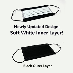MagiCare Made in USA Masks - Black Face Masks Disposable - Premium 3 Ply Face Mask for Adults - Comfortable, Soft, Breathable - Black Face Masks Disposable Made in USA - 50ct Box