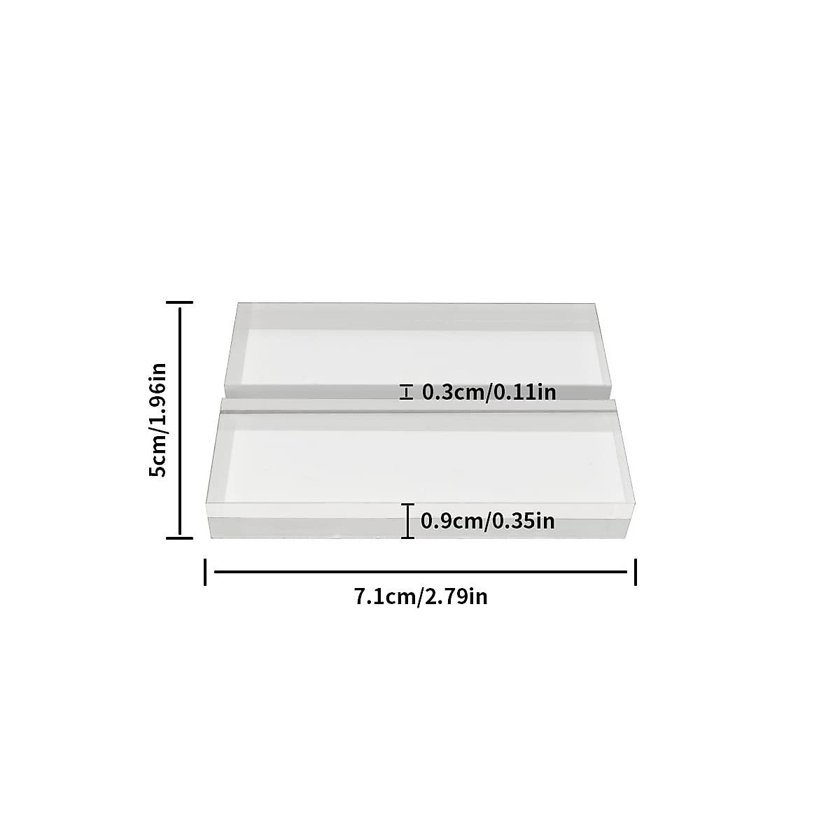 4 Pcs Clear Acrylic Place Card Holders,Clear Acrylic Base Wedding Signs Clear Table Number Holders for Wedding Party Events Decoration(2.8 x 2 x 0.4 Inch)