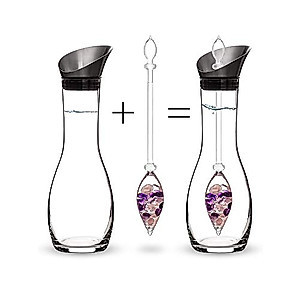 VitaJuwel Era WELLNESS | Crystal Water Decanter with Amethyst, Rose Quartz & Clear Quartz