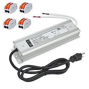 12V LED Driver 150 Watts 110V to 12 Volt Power Supply Waterproof IP67 Transformer 150W 12V DC LED Power Supply AC to DC Converter with 3 Prong Plug, 120V AC to 12V DC Power Adapter Low Voltage