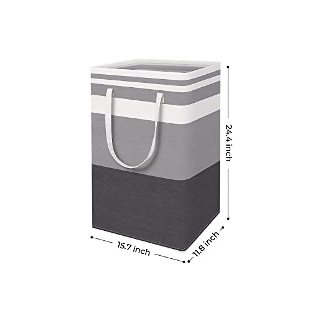 Large Laundry Basket, Waterproof, Freestanding Laundry Hamper, Collapsible Tall Clothes Hamper with Extended Handles for Clothes Toys in The Dorm and Family-(Gr