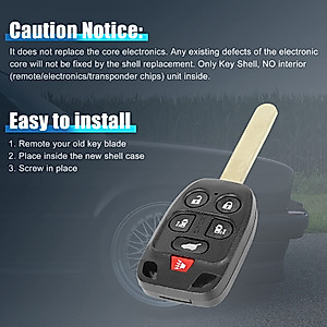 X AUTOHAUX New Car Replacement Keyless Remote Key Fob Shell Case Black N5F-A04TAA for Honda Odyssey 2011-2013