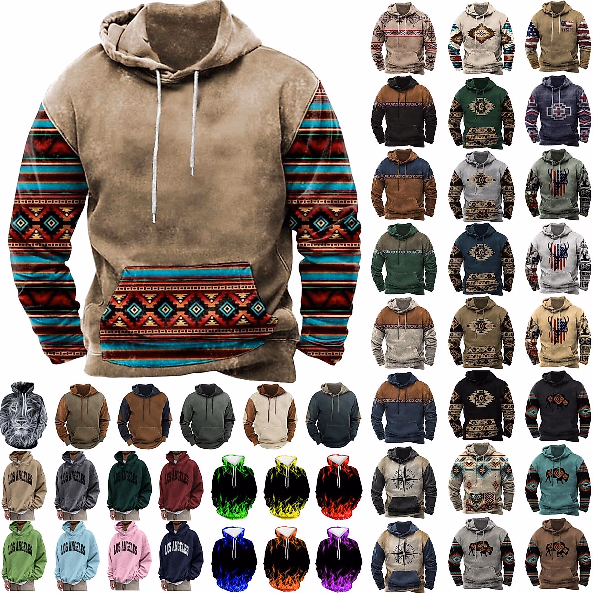 Graphic Hoodies Hoodies for Men Oversized Graphic Long Sleeve Pullover Sweatshirt Trendy Drawstring Pocket Tops Aesthetic Streetwear Hoodies with Designs