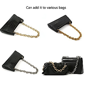 Fashionable Heavy Aluminum O Shape Metal Purse Chains Handle Shoulder Straps Replacement for Women's Handbags,Shoulder Bag (Antique Gold)