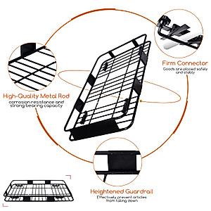 Polar Aurora 64" Universal Roof Rack Cargo Carrier Adjustable Car Top Luggage Basket Holder with Net and Dust Cover