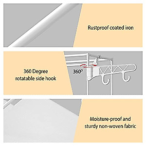 iMounTEK Garment Racks,Clothes Rack Garment Shelf Clothing Shelf Metal Clothing Organizer Shelves Freestanding Clothes Wardrobe Clothing Racks for Hanging Clothes 6 Tier for Bedroom(white)