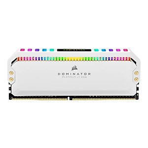 Corsair Dominator Platinum RGB 32GB (4x8GB) DDR4 3200MHz C16 Desktop Memory (12 Ultra-Bright CAPELLIX RGB LEDs, Patented Dual-Channel DHX Cooling Technology, Intel XMP 2.0 Support) White