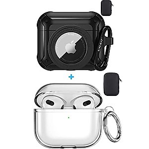 Valkit Compatible AirPods 3 Case + Valkit Compatible Airpods 3 Case and AirTags Case Cover Bundle