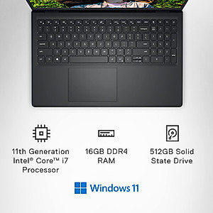 Dell Inspiron 15 3511 Laptop - 15.6-inch (1920x1080) FHD Touch Display, Core i7-1165G7, 16GB DDR4 RAM, Intel Iris Xe Graphics, 1-Year Mail in Service - Black