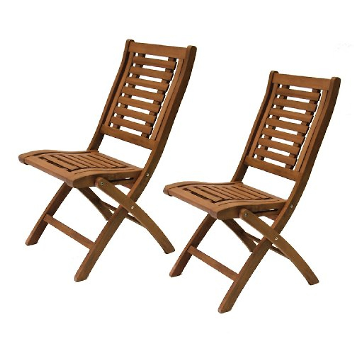 Folding Eucalyptus Side Chair Fully Assembled, 2 pack
