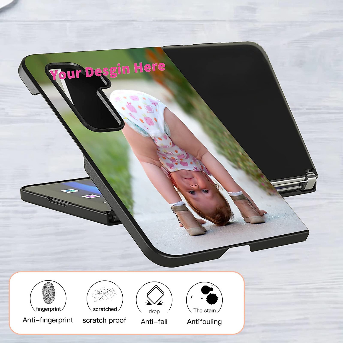 Personalized Picture Design Your Own Customized Photo Custom Phone Case for Microsoft Surface Duo 2 2nd 2021, Full Covered Case for Birthday Xmas Valentines Friends Her and Him Girls Boys