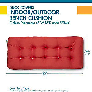 Duck Covers Water-Resistant Indoor/Outdoor Bench Cushion, 48 x 18 x 5 Inch, Tang Thang, Patio Bench Cushion