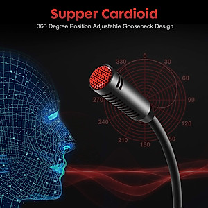 USB Computer Microphone, Plug&Play Cardioid Condenser PC Laptop Mic, On/Off and Mute Buttons with LED Indicator, Compatible with Windows/Mac, Ideal for YouTube,Zoom,Recording,Games (6ft)