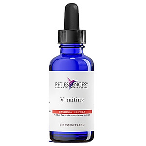 Pet Essences - Vomiting Formula for Dogs, Cats & Horses, 1oz - Natural Flower Essences for Chronic Cat Vomit Due to Fear and Trauma - Easy to Use and Safe for All Ages & Breeds