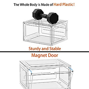 HOMIDEC Shoe Storage, 6 Pack Shoe Organizer, Shoe Boxes Clear Plastic Stackable, Closet Organizers and Storage for Display Sneakers, Heels, Purse, Collectibles, Makeup