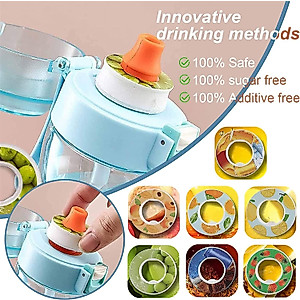 Orgonite Alr Water Bottle Starter Set Up, 650ml Sports Alr Water Bottle Up BPA Free With Straw, Drinking Bottles with 1 Random Flavour Pods Scented 0 Sugar Fruit Fragrance Water Cup for Outdoor Gym