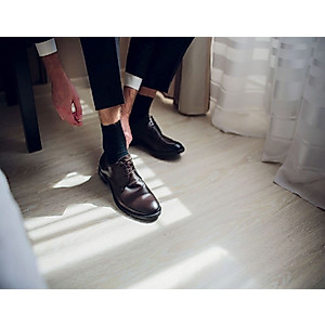 Adabella Mens Premium Bamboo Crew Socks 6 Pairs - Athletic Moisture Wicking Lightweight Seamless Thin Soft Comfortable Socks (Black)