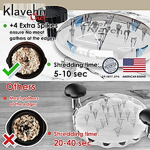 Chicken Shredder Tool Twist, Visible Meat Shredder with Brush and Detachable Plate, Ergonomic Handle, Anti-Slip, Dishwasher Safe, Heat Resistant, BPA Free, Suitable for Pork Beef Chicken (Black)