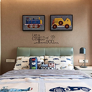 I am a Child of GOD - Carved Letters Vinyl Wall Decal Christian Quotes Art Home Décor Motto for Kids Nursery Room Lettering Stickers Decoration