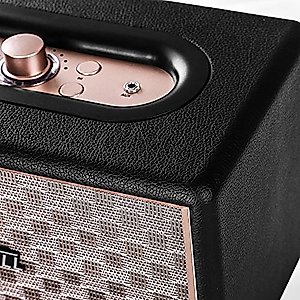Home Speaker with Premium Audio | Rich Bass, Rotary Dial for Volume Control | Toggle Switch, Wireless Bluetooth & 3.5mm Aux Input for Turntable | Record Player, AC Powered (Upgraded Version)