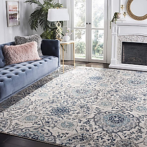 SAFAVIEH Madison Collection 8' x 10' Cream / Light Grey MAD600C Boho Chic Glam Paisley Non-Shedding Living Room Bedroom Dining Home Office Area Rug