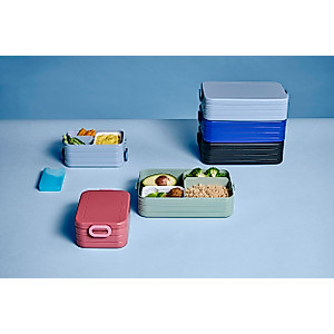 MEPAL, Bento Detachable Lunch Box Large with 2 Compartments for Food Storage and a Fork, Portable, BPA Free, Nordic Denim, Holds 1500ml|51 oz, 1 Count
