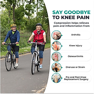 Modvel Compression Knee Brace for Women & Men - 2 Pack Knee Brace for Women Running Knee Pain, Knee Support Compression Sleeve, Workout Sports Knee Braces for Meniscus Tear ACL & Arthritis Pain Relief