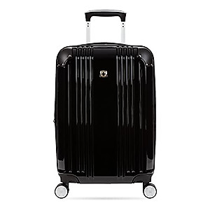 SwissGear 7786 Hardside Expandable Luggage with Spinner Wheels, Black, Carry-On 20-Inch