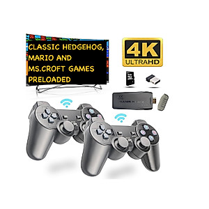 4K Digital Plug n Play Game Stick Game Console Wireless Controller Gamepad Built-in 20000+ Games 64G Retro Handheld Game Player HD TV Game Stick