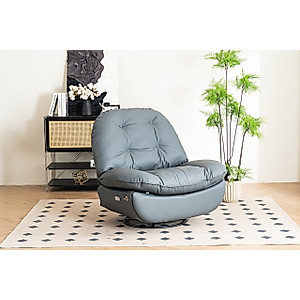 Tiokop Power Lift Recliner Swivel Oversized High-Density Sponge Sofa Glider Rocker Comfy Rocking Chair with USB Charger,Bluetooth Music Player,Cellphone Holder and Footrest for Home Office(Grey)