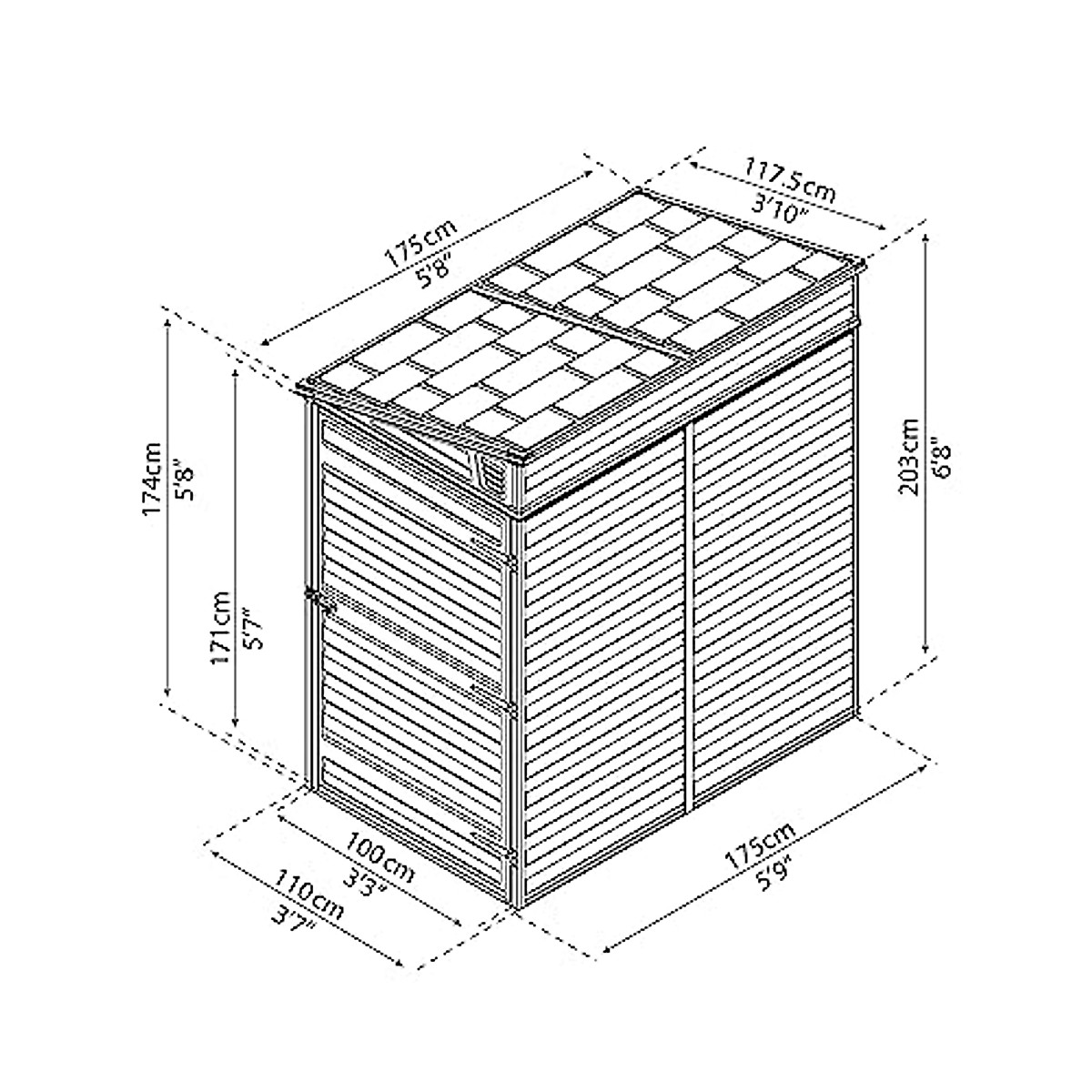Palram - Canopia Skylight 4' x 6' Lean-to Shed - Gray