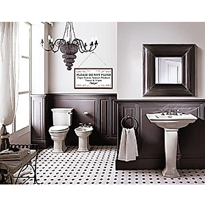 Warning Sign- Please Do Not Flush Paper Towels, Sanitary Products, Tissues & Wipes Vintage Style Sign/Plaque 5 X 10 inch (US-G031)