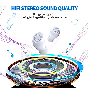 AMAFACE Wireless Earbuds,Bluetooth 5.0 in Ear Headphones with Microphone Lightweight,Noise Cancellation,3D Surround Stereo Earphones for Girl Gift,Long Life Portable Mini Charging Case