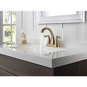 Delta Faucet Arvo Gold Bathroom Faucet, Centerset Bathroom Faucet Gold, Bathroom Sink Faucet, Drain Assembly Included, Champagne Bronze 25840LF-CZ