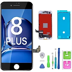 for iPhone 8 Plus Screen Replacement Black, FFtopu iPhone 8 Plus LCD Display & Touch Screen Digitizer Frame Full Assembly Set with Free Repair Tool Kit for iPhone 8 Plus (5.5'')