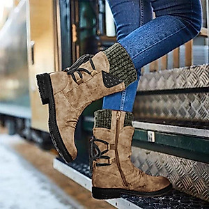 Womens Sandals, Wide Calf Boots for Women Women's Beach Boots Vacation Shoes Size 10 Heels Running Volleyball Boots Low Heel Dress Shoes for Women Khaki