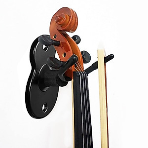 Peng Da Violin Viola Wall Mount Hanger,Violin Viola Hook,with Bow Hook,Home & Studio Wall Mount Violin Hangers