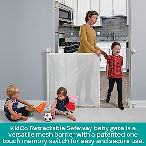 Kidco Retractable Safeway Gate - Retractable Gate with Durable Mesh for Child Protection