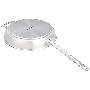 AmazonCommercial 12" Stainless Steel Aluminum-Clad Fry Pan with Helper Handle