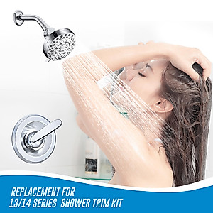 Replacement for Delta Classic 13 Series Single-Function Trim Kit, T13010 Shower Handle, Fit Delta Shower Valve R10000 Series, Chrome (Cartridge Included)